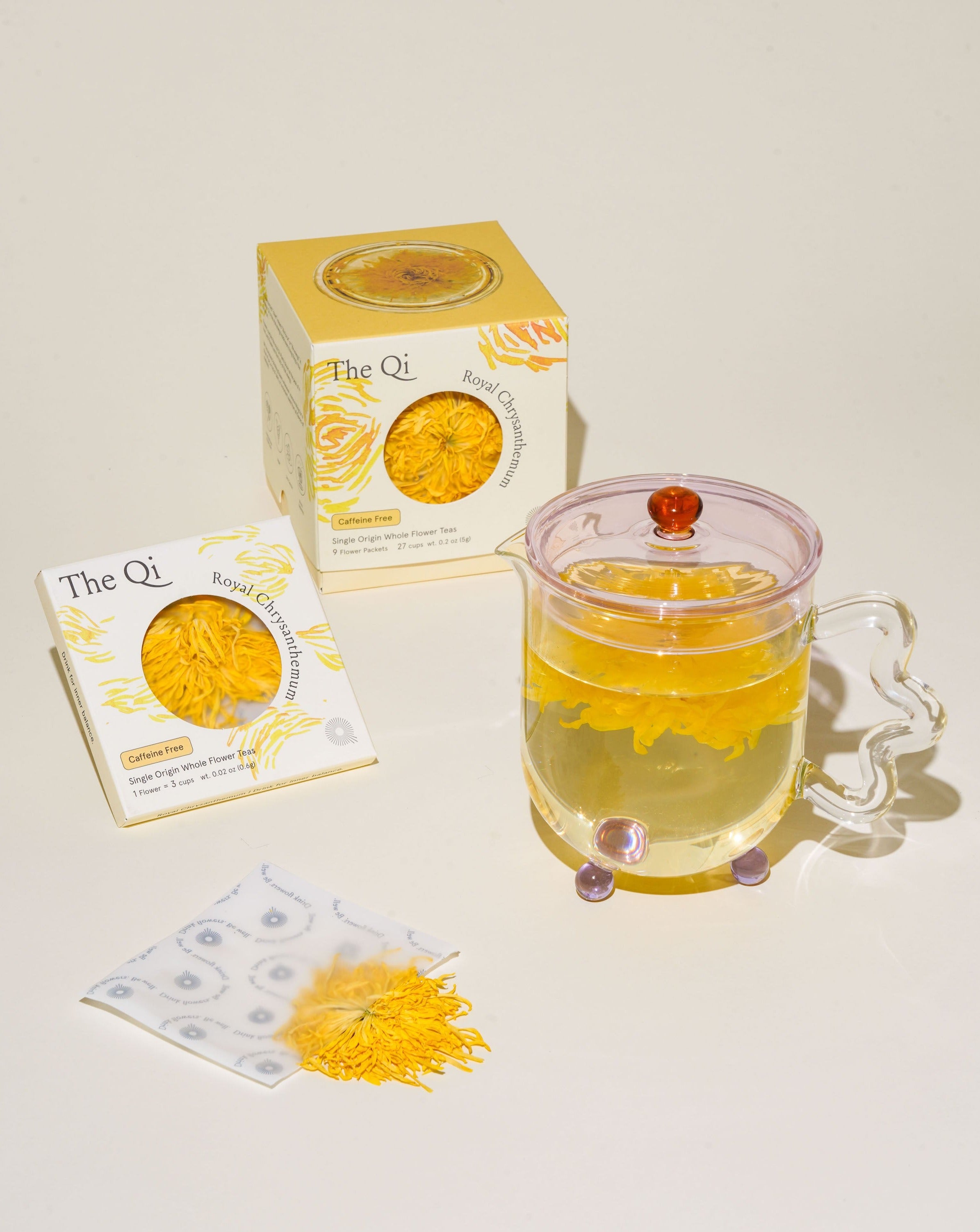 Ultimate wellness flowering tea + glassware gift set| The Qi