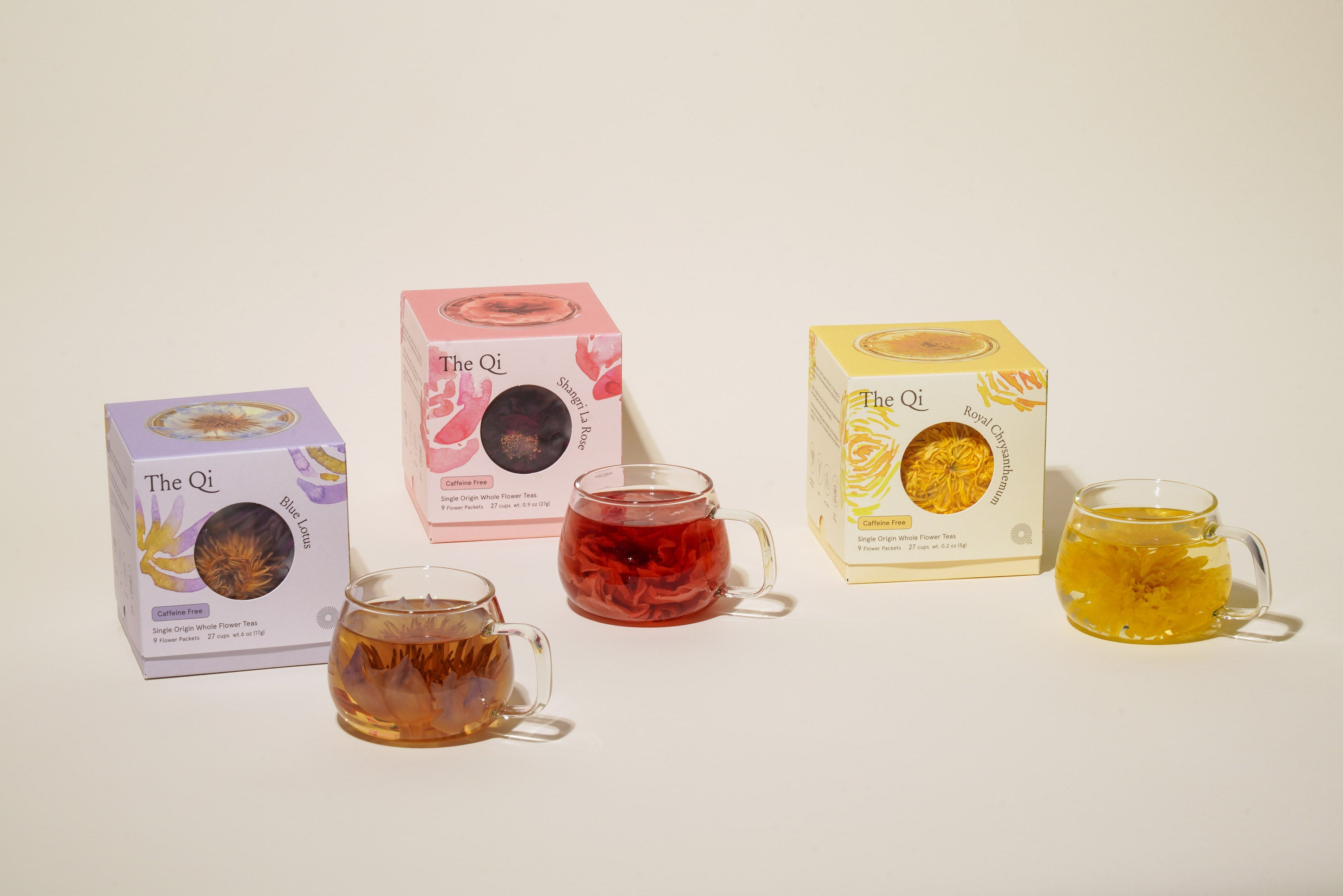 Ultimate wellness flowering tea + glassware gift set| The Qi
